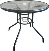 TRENDIE Zahradní stolek se sklem 80 cm kulatý