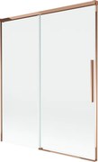 Mexen Rox, 2-křídlová posuvná vanová zástěna 140 x 150 cm, 8mm čiré sklo, růžové zlato profil, 8C9-140-001-60-00