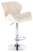 LuxuryForm DESIGN Barová židle MILANO na stříbrné kulaté podstavě - krémová