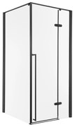Novoterm Obdélníkový sprchový kout NV-Long 100x80 černá/transparent - bez vaničky