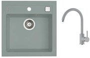 Alveus - Set dřezu Formic 20 a baterie Kati, s ovládáním odpadu, concrete SETA25896