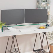 TV stolek / podstavec na monitor čiré sklo 110x30x13 cm 244132