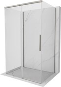 Mexen Rox-3S, 3-stěnný nástavec na sprchový kout 125 x 70 cm, 8mm čiré sklo, ocelový profil, 8C2-125-070-97-00-3S