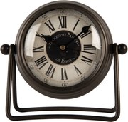Hnědé antik kovové stolní hodiny Paris - 12*5*11 cm / 1*AA