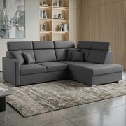 Sedací souprava SLIM XL | 238x180 cm | pravá | rozkládací + úložný prostor | letto 97 grafitová EASY CLEAN