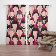 Sablio Závěs Money heist Anonymní tváře: 2ks 140x250cm
