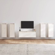 TV skříňky 5 ks bílé masivní borové dřevo 3100215