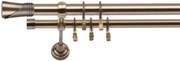Dvouřadá Garnýž Duncan 25/19 mm starožitné zlato 120 cm