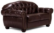 furniture-nabytek.cz - Pohovka Chesterfield Hereford 2-místná z pravé kůže, hnědá