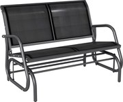 Outsunny Zahradní Houpací Lavice pro Dva s Houpacím Mechanismem - Kovová Houpací Lavice s Nosností až 200 kg, Zahradní Nábytek pro Zahradu, Terasu, Ve