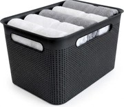 Rotho Úložný box s madly BRISEN 16l, 36x26,2x21cm, černý