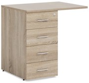 Kontejner Impress 80 x 60 cm - 4 zásuvky (ke stolu Impress 73 cm), dub sonoma