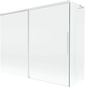 Mexen Rox, L posuvná 2-křídlová vanová zástěna 190 + 90 x 150 cm, 8mm čiré sklo, bílý profil, 8C9L-190-090-20-00
