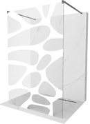 Mexen Kioto volně stojící sprchová stěna 100 x 200 cm, bílá vlna 8 mm, gun metal - 800-100-002-95-97