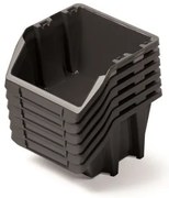 Sada 6 úložných boxů po 21,4 × 19,8 × 13,3 cm, černá