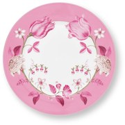 Pip Studio Jolie Tulip talíř ∅32cm, růžový (Velký talíř z tenkostěnného porcelánu)