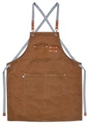 Hnědá kuchyňská zástěra s překříženým popruhem Urban Coffee – 63x75 cm cm