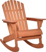 Outsunny Adirondack Dřevěné Houpací Křeslo Přírodní Dřevo 77x94x97 cm pro Zahradu, Terasu, Exteriér v Rustikálním Stylu, Nosnost 130 kg, Barva Teca |
