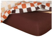 DADKA Jersey prostěradlo tmavě hnědé Rozměr 90x200x20 jednolůžko