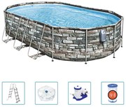 Bestway Bazénový set Power Steel Comfort Jet Series ovál 610x366x122cm