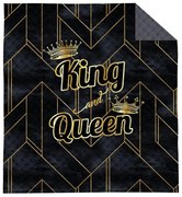 Detexpol Dekorační přehoz na postel 170x210 King&Queen King Queen black gold grey K_59 112 Přehoz na postel