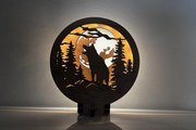 Li-Go "Vlk a měsíc" lampa 20x22cm provedení povrchu: dub světlý