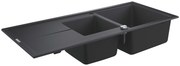 Grohe - Kompozitní dřez K400 s automatickým odtokem, 116x50 cm, granitová černá 31643AP0