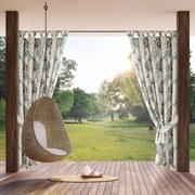 ZAHRADNÍ VODĚODOLNÝ ZÁVĚS NA POUTKÁCH GARDEN 155X240 CM LISTY