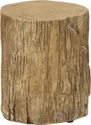 HOMCOM Noční stolek ve stylu dřevěného pařezu, voděodolný, konferenční stolek z anorganického prášku, stůl do obývacího pokoje, 37 x 37 x 43 cm, příro
