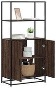 Skříň highboard hnědý dub 68x35x139cm kompozitní dřevo a kov