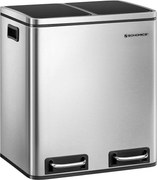 Selektivní odpadkový koš 2x15L, stříbrný