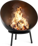 Klarstein Fireball nízká ohniště | Odolná proti korozi | Stabilní proti převrácení | Robustní | 66 cm | Černá