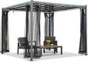 Antracitová pergola Paros 3x3m s moskytiérou Garden Point