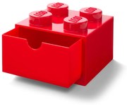 Červený stolní box se zásuvkou LEGO®, 15 x 16 cm
