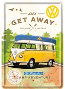 Postershop Plechová pohlednice - VW Let's Get Away