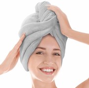 Spod Igły i Nitki Turban ručník na vlasy Active grey z mikrovlákna
