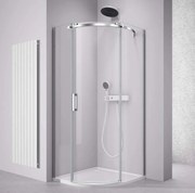 Polysan Thron - Sprchový kout Round čtvrtkruhový 90x90 cm, pravá, Antidrop, čiré sklo/chrom TL2690R-5005