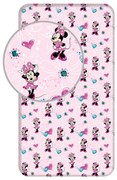 Jerry Fabrics Bavlněné prostěradlo s gumou 90x200 Mini Mouse růžové pro děti 23. srpna