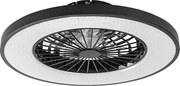 RABALUX 71334 Dalfon2 stropní svítidlo s ventilátorem D540mm LED 72W/2100lm 3000-6500K černá, stmívatelné, dálkový ovladač, starlight efekt