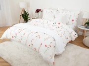 MK Lůžkoviny Francouzské povlečení Mako jersey – Vlčí máky bílé 220 × 200 cm, 2ks 70 x 90 cm