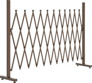 Outsunny Rozkládací zátaras s nůžkovým mechanismem 35-300cm Hliníkový tmavě hnědý H103.5cm | Aosom