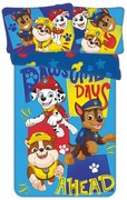 Modré bavlněné dětské povlečení do postýlky 100x135 cm Paw Patrol "Pawsome days ahead" – Jerry Fabrics