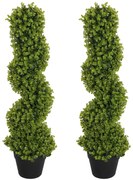 HOMCOM Sada 2 umělých spirálovitých eukalyptů, 90 cm pokojová rostlina, umělá rostlina, velká dekorativní rostlina v květináči pro domácnost, kancelá…