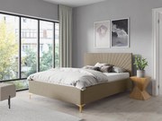 Eka Čalouněná postel AFRODITE+ 140x200 cm Barva látky Trinity: Světle béžová (Trinity 2303), Úložný prostor: Bez úložného prostoru