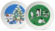 Set talířů Moomin Drawing & Christmas 19cm, 2ks