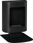 HOMCOM 1,5L Bioetanolový krb s provozem až 3 hodiny, krb s pokrytím do 20 m², výkon 2000W, 46,5x53x65cm, černý | Aosom