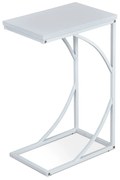 Autronic - Přístavný stolek 27x41x63 cm, deska bílé lamino, kovové nohy, bílý mat - 84056-14 WT