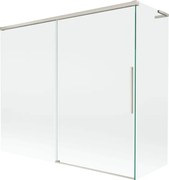 Mexen Rox, L posuvná 2-křídlová vanová zástěna 180 + 80 x 150 cm, 8mm čiré sklo, ocelový profil, 8C9L-180-080-97-00
