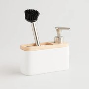 HOME & YOU Dávkovač na saponát s držákem na kartáč - bílá