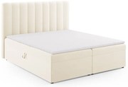 Béžová boxspring postel s úložným prostorem 180x200 cm Gina – Milo Casa